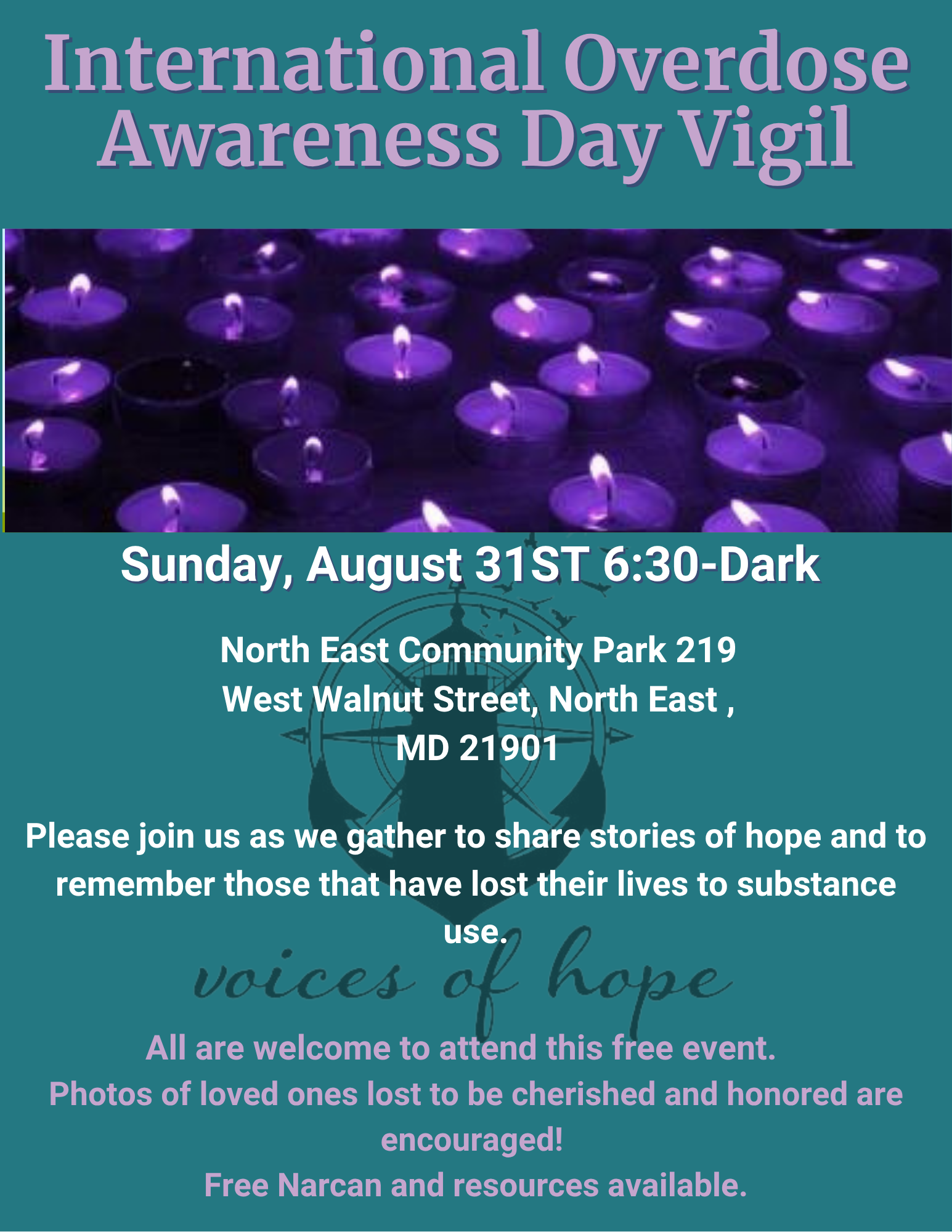 Voices of Hope International Overdose Awareness Day Vigil